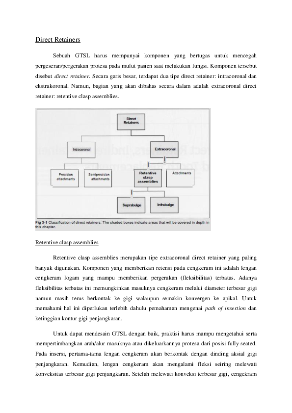 (DOC) Direct Retainers for RPD (Removable Partial Dentures)