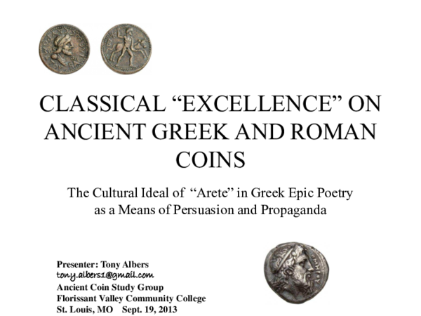 (PDF) CLASSICAL " EXCELLENCE " ON ANCIENT GREEK AND ROMAN COINS The ...