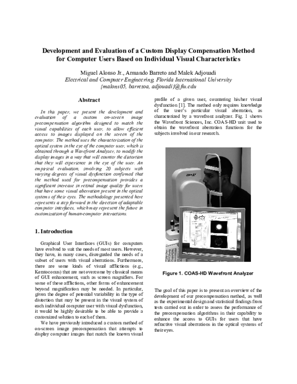 (PDF) Development and Evaluation of a Custom Display Compensation ...