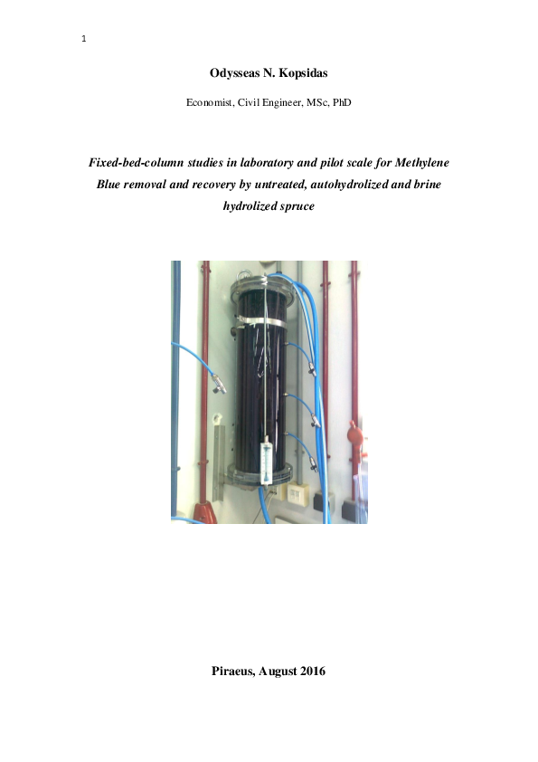 (PDF) Fixed-bed-column studies in laboratory and pilot scale for Methylene Blue removal and ...