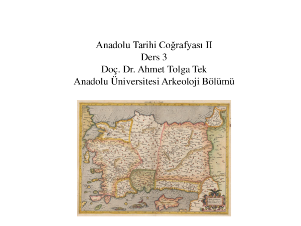 (PPT) Historical Geography of Asia Minor II - Lecture 3 - Caria C