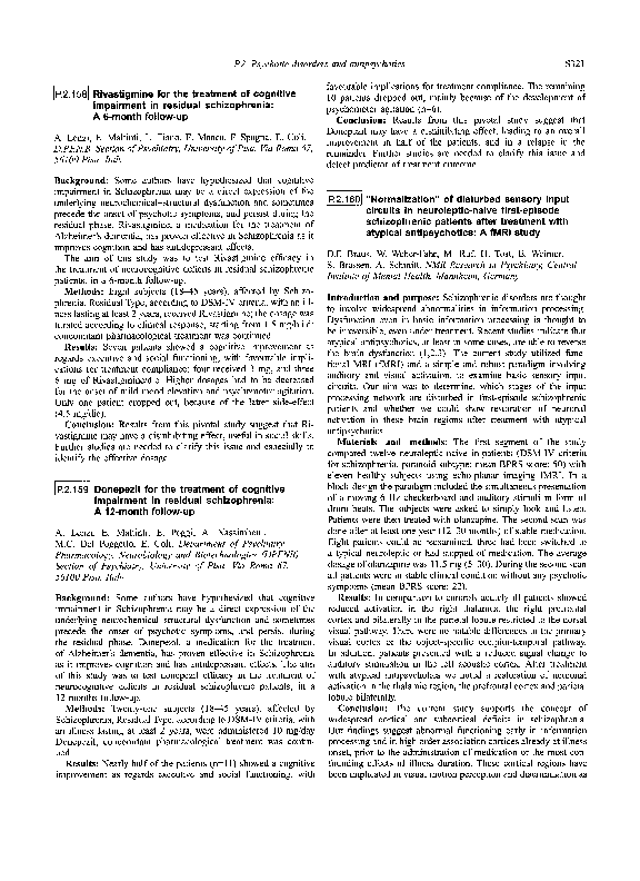(PDF) Rivastigmine for the treatment of cognitive impairment in ...