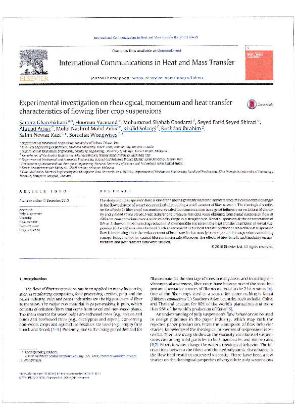 (PDF) Experimental investigation on rheological momentum and heat ...