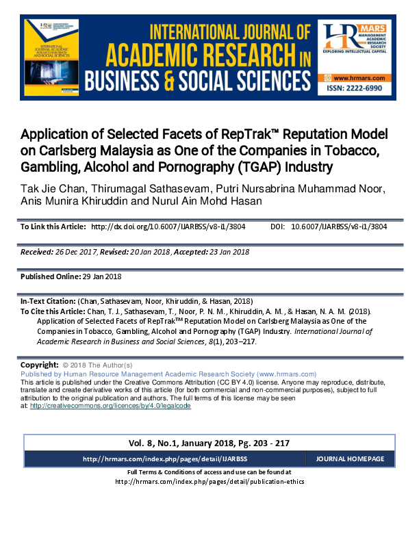 (PDF) Application of Selected Facets of RepTrak™ Reputation Model on ...