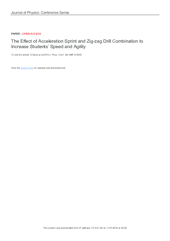 (PDF) The Effect of Acceleration Sprint and Zig-zag Drill Combination ...