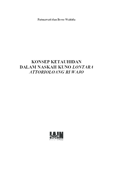 (PDF) KONSEP KETAUHIDAN DALAM NASKAH KUNO LONTARA ATTORIOLOANG RI WAJO
