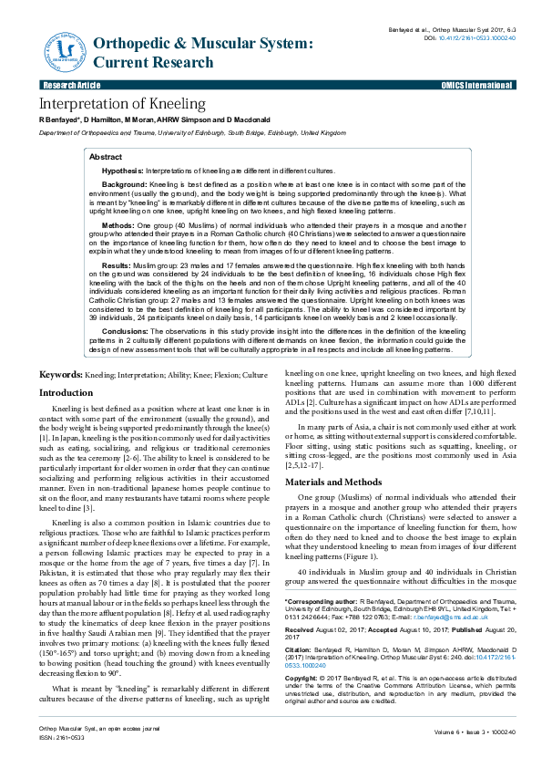 (PDF) Orthopedic & Muscular System: Current Research Interpretation of ...
