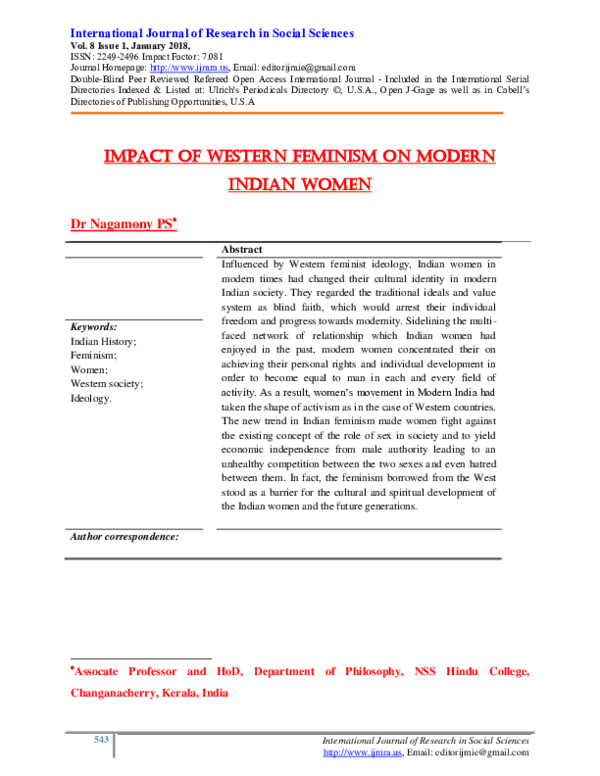 (PDF) Impact of Western Feminism on Modern Indian Women