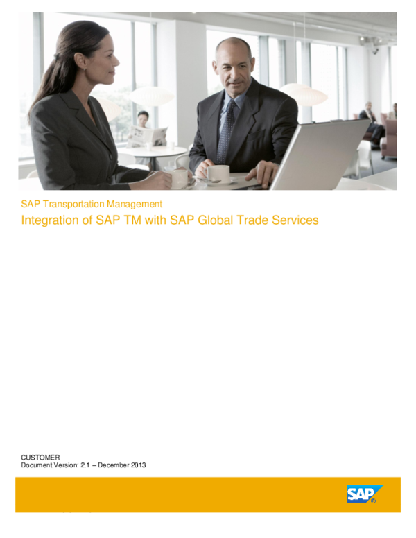 (PDF) SAP Transportation Management Integration of SAP TM with SAP Global Trade Services