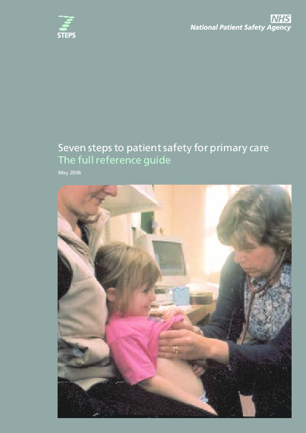 (PDF) Seven steps to patient safety for primary care The full reference ...