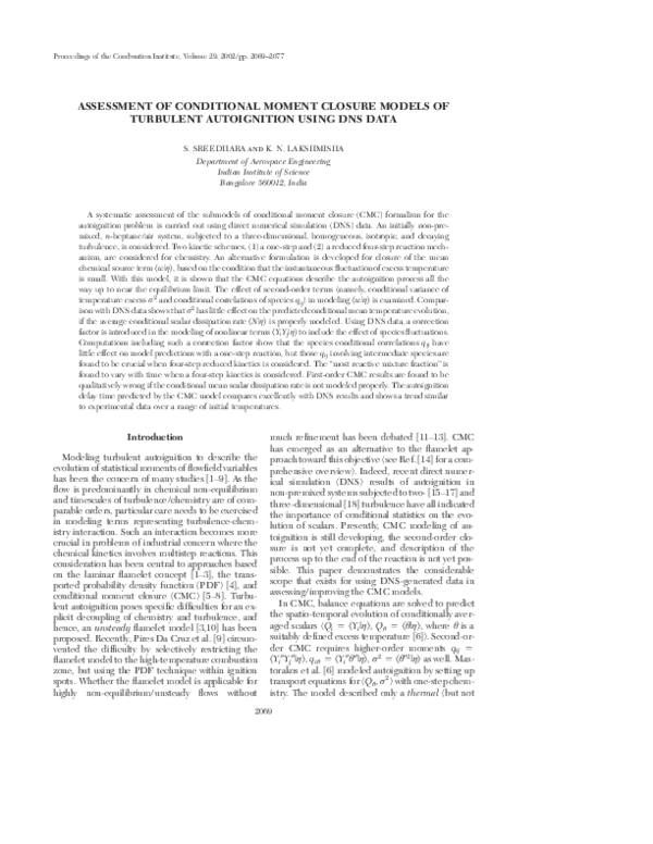 Pdf Assessment Of Conditional Moment Closure Models Of Turbulent Autoignition Using Dns Data