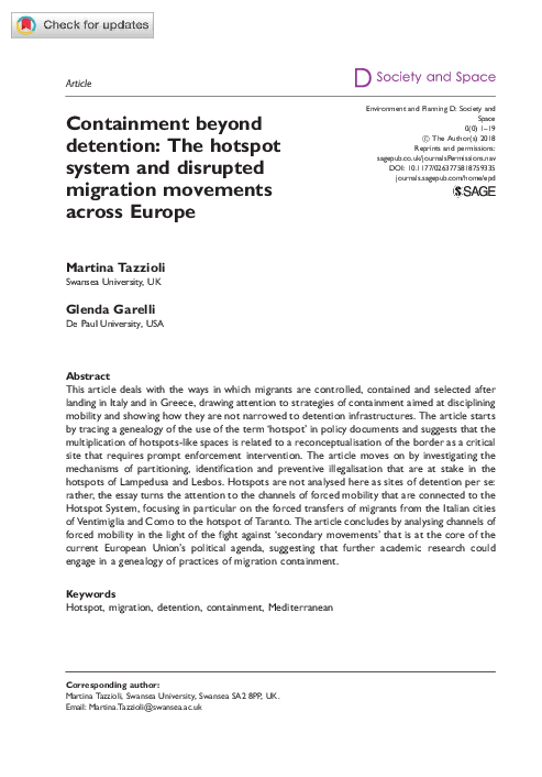 (PDF) Containment beyond detention: The hotspot system and disrupted ...