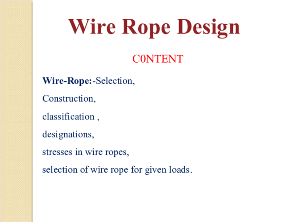 (PDF) Wire Rope Design