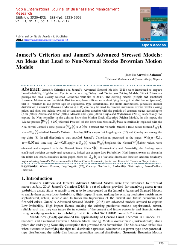 (PDF) Jameel's Criterion and Jameel's Advanced Stressed Models: An ...