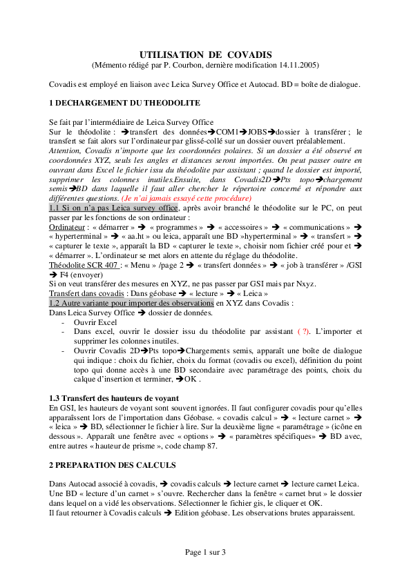 (PDF) UTILISATION DE COVADIS