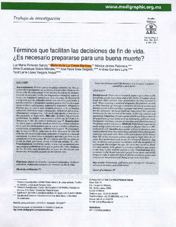 Pdf 2017 Términos Que Facilitan Las Decisiones De Fin De Vida Pdf
