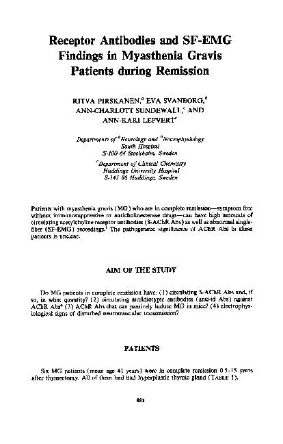 (PDF) Receptor Antibodies and SF-EMG Findings in Myasthenia Gravis ...