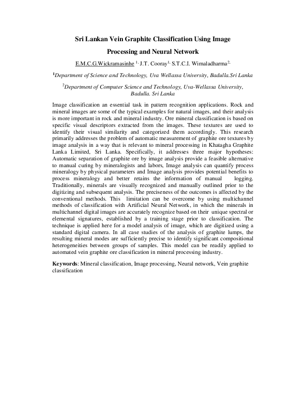(DOC) Sri Lankan Vein Graphite Classification Using Image.docx | Chanaka Wickramasinghe ...