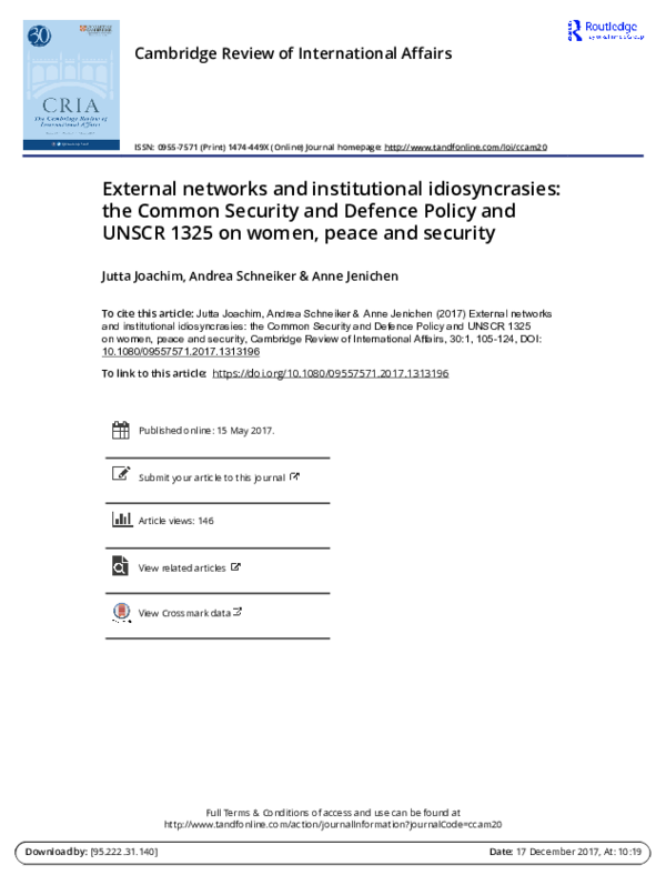 (PDF) External networks and institutional idiosyncrasies: the Common ...