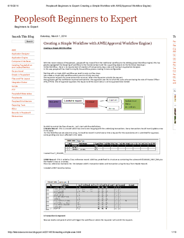(PDF) Beginners to Expert Creating a Simple Workflow with AWE(Approval Workflow Engine) Creating ...