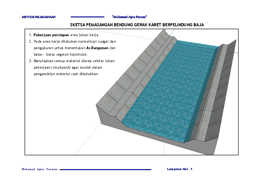 (PDF) SKETSA PEMASANGAN BENDUNG GERAK KARET BERPELINDUNG BAJA