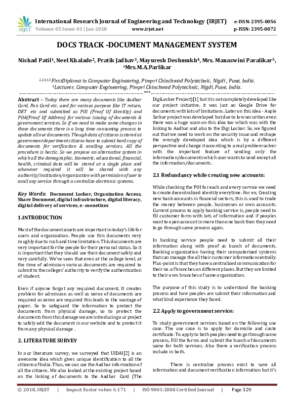 (PDF) DOCS TRACK -DOCUMENT MANAGEMENT SYSTEM