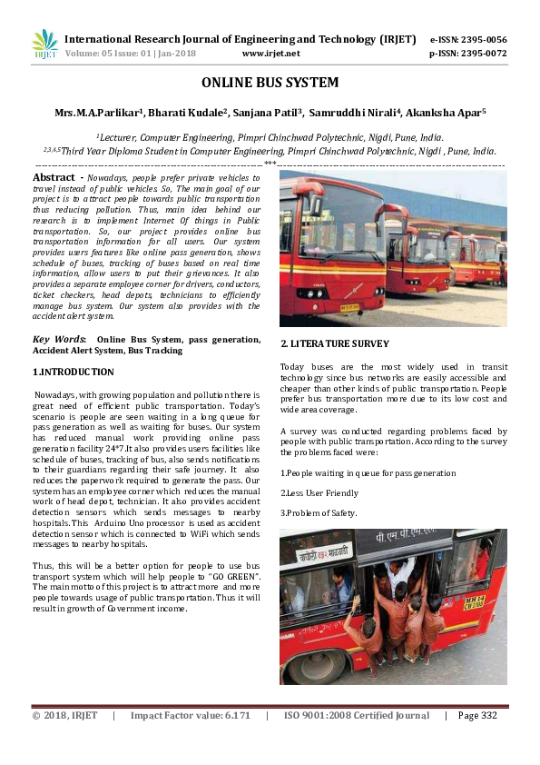 (PDF) ONLINE BUS SYSTEM | IRJET Journal - Academia.edu