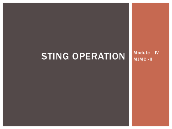 (PPT) sting operations.pptx | Dr Ashish Sharma - Academia.edu