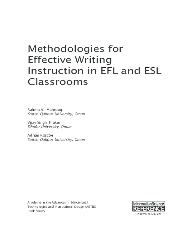 (PDF) Methodologies for Effective Writing Instruction in EFL and ESL ...