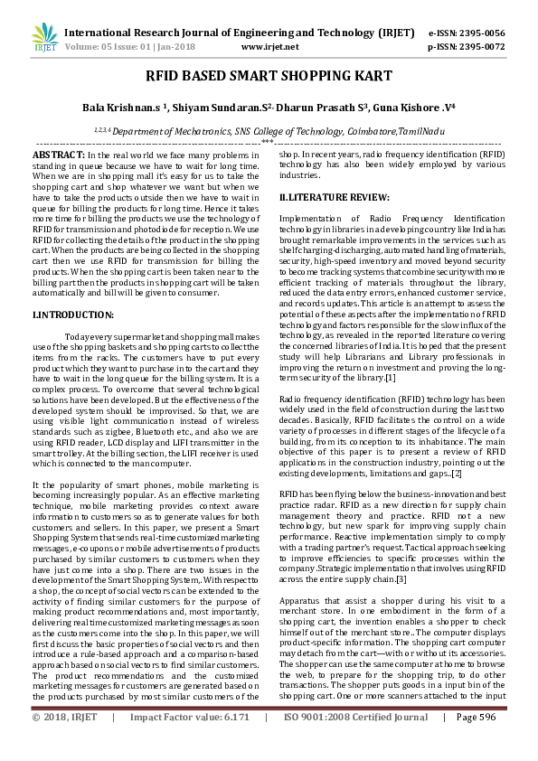 (PDF) RFID BASED SMART SHOPPING KART