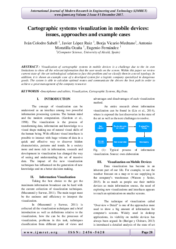 (PDF) Cartographic systems visualization in mobile devices: issues, approaches and example cases