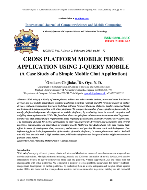(PDF) CROSS PLATFORM MOBILE PHONE APPLICATION USING J-QUERY MOBILE (A ...