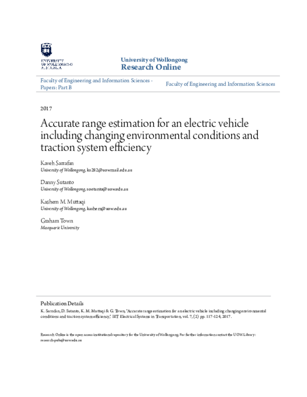 (PDF) Accurate range estimation for an electric vehicle including ...