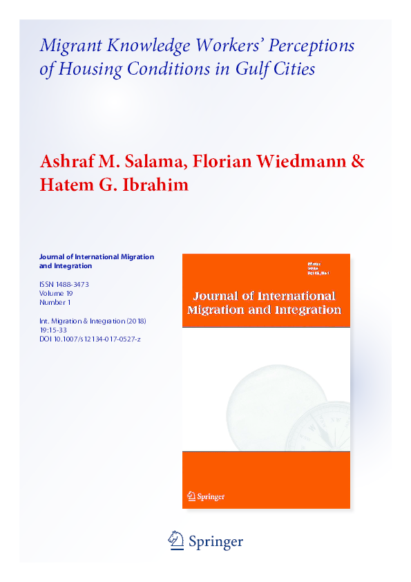 (PDF) Migrant Knowledge Workers' Perceptions of Housing Conditions in Gulf Cities, Ashraf M ...