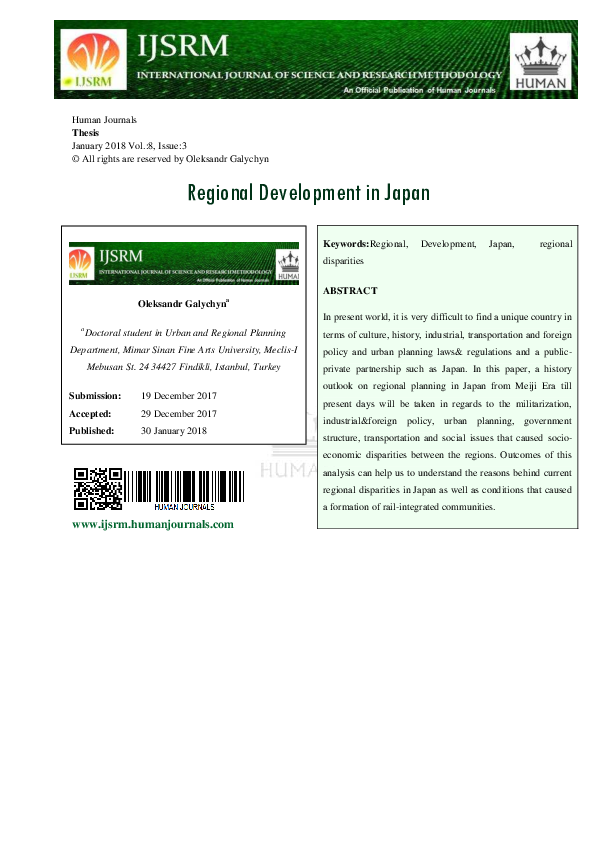 (PDF) Regional Development in Japan