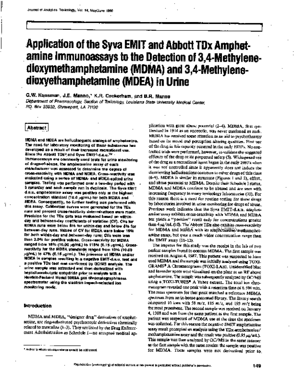(PDF) Evaluation of the Abbott ADx Amphetamine/Methamphetamine II Abused Drug Assay: Comparison ...