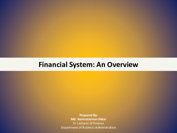 (PPT) Financial System- An Overview