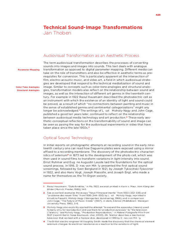 (PDF) Technical Sound-Image Transformations