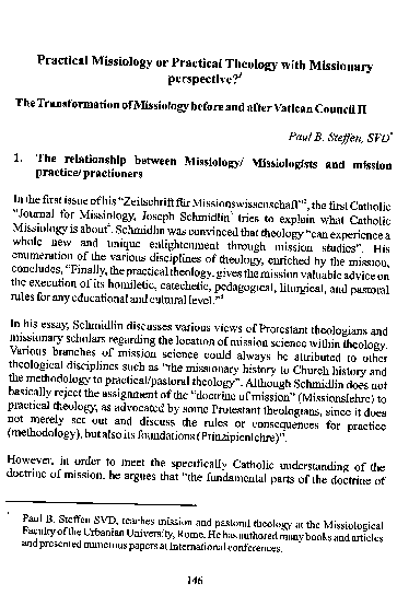 (PDF) Practical Missiology or Practical Theology in Missionary ...