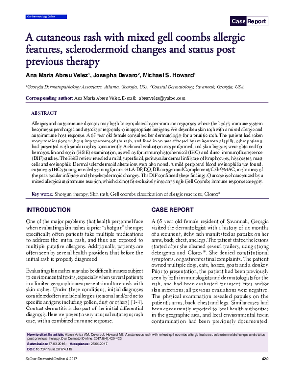 (PDF) A cutaneous rash with mixed gell coombs allergic A cutaneous rash ...
