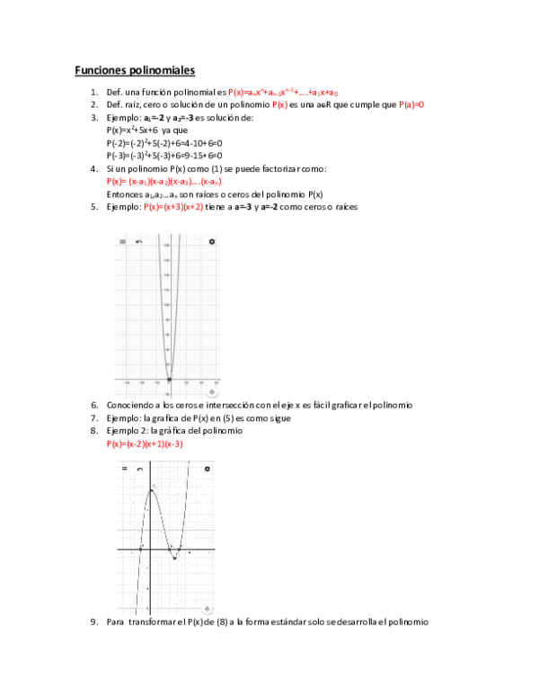 (PDF) Funciones polinomiales