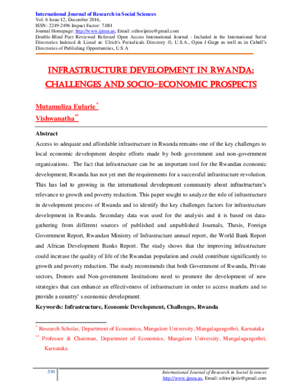 (PDF) Infrastructure Development in Rwanda: Challenges and Socio ...