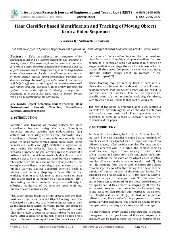 (PDF) Haar Classifier based Identification and Tracking of Moving ...