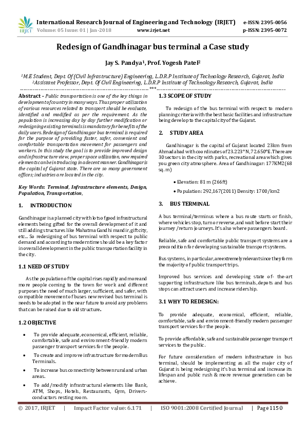 (PDF) Redesign of Gandhinagar bus terminal a Case study