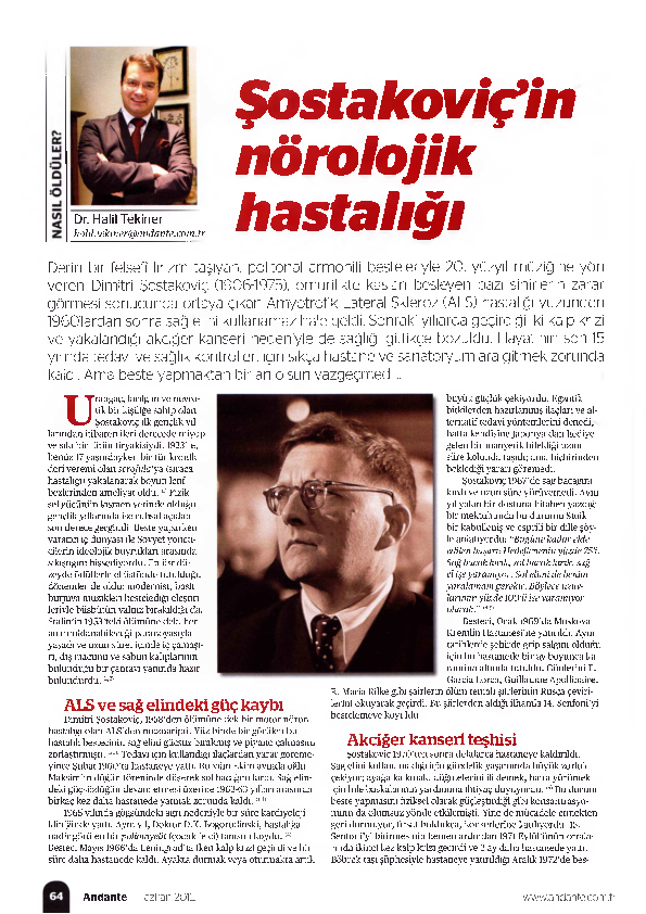 (PDF) Tekiner, Halil. Şostakoviç'in nörolojik hastalığı. Andante 2012;9 ...