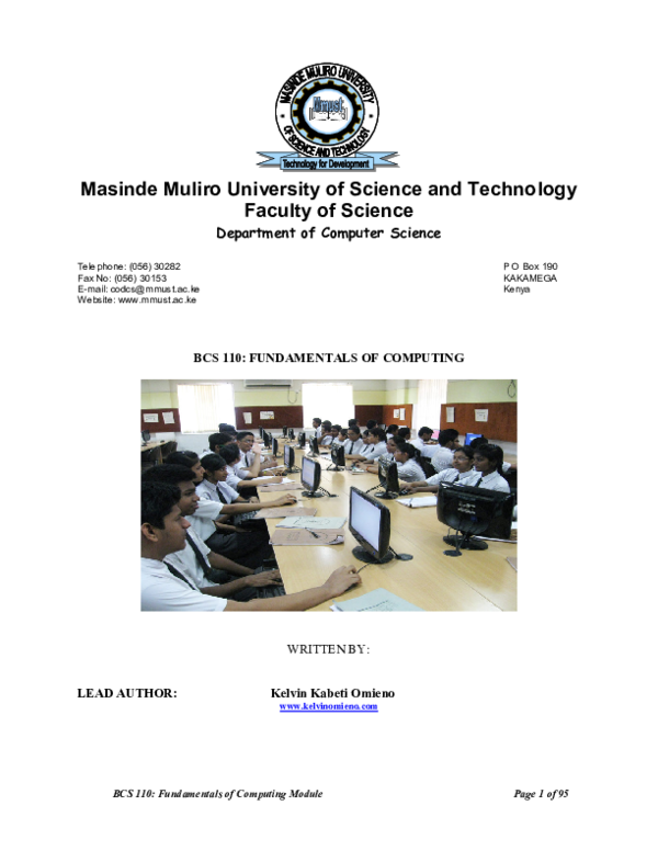 (PDF) BCS 110 Fundamentals of Computing e Module