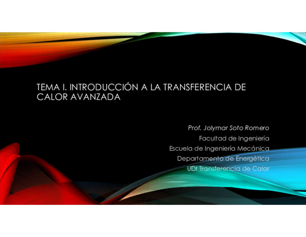 (PDF) TEMA I. INTRODUCCIÓN A LA TRANSFERENCIA DE CALOR AVANZADA