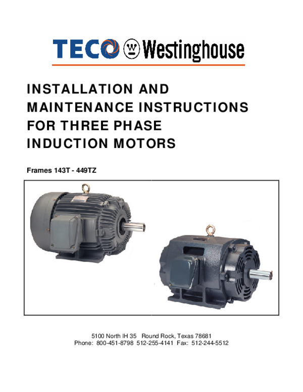 (PDF) INSTALLATION AND MAINTENANCE INSTRUCTIONS FOR THREE PHASE ...