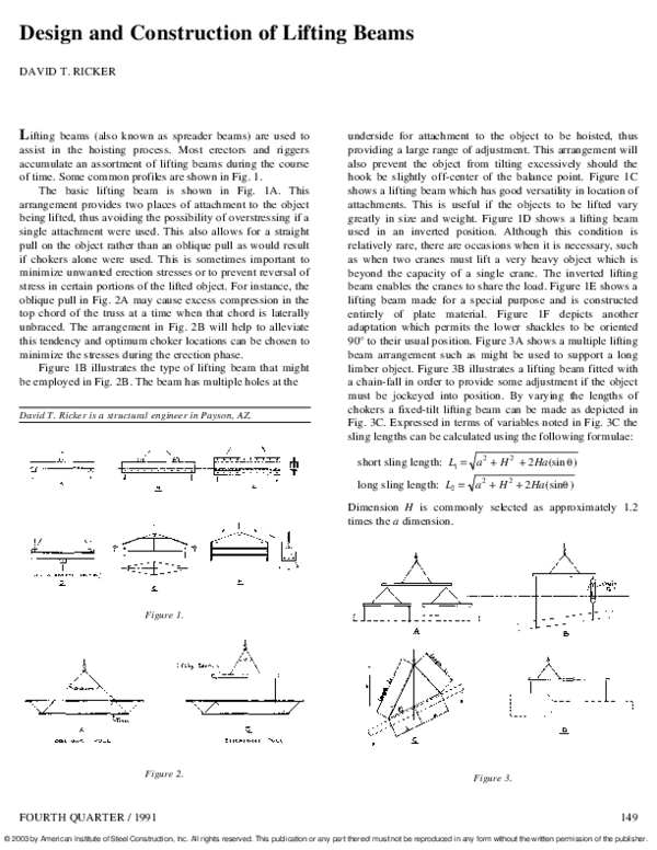 (PDF) Design and Construction of Lifting Beams