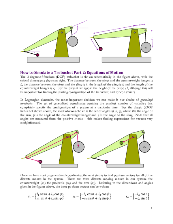 (PDF) How to Simulate a Trebuchet Part 2: Equations of Motion